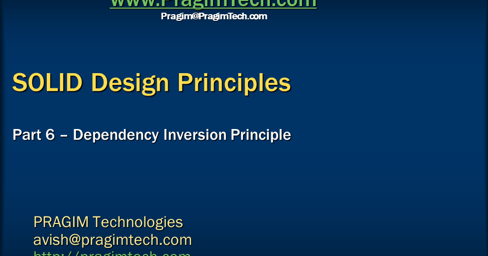 Sql Server Net And C Video Tutorial Dependency Inversion Principle Introduction Slides