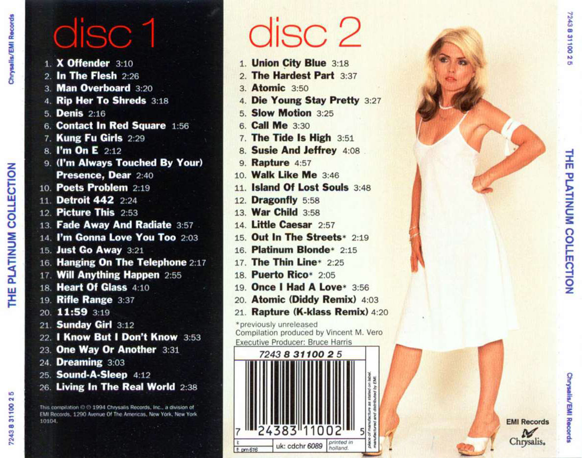 Blondie Parallel Lines Back Cover