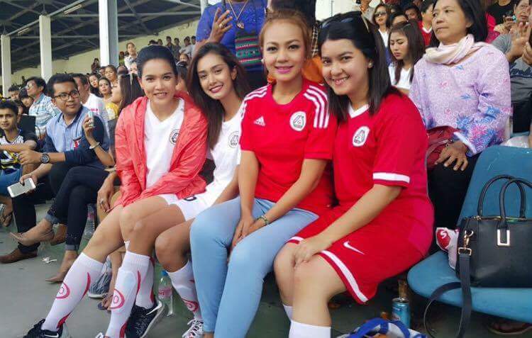 Aye Myat Thu , Paing Pyo Thu Play Football For Flood Funding in Myanmar
