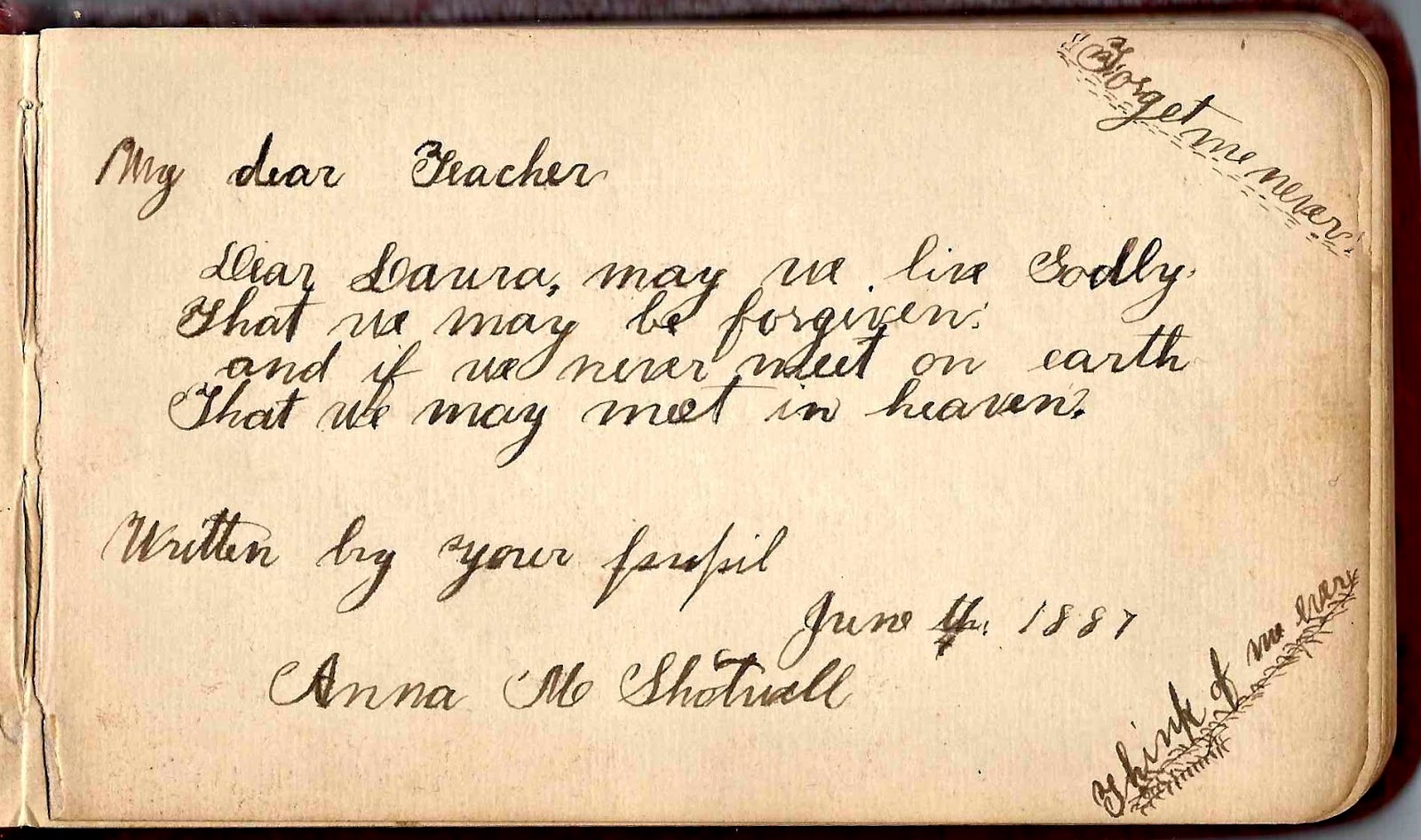 Heirlooms Reunited: 1887 Autograph Album with Pages Signed by Students ...