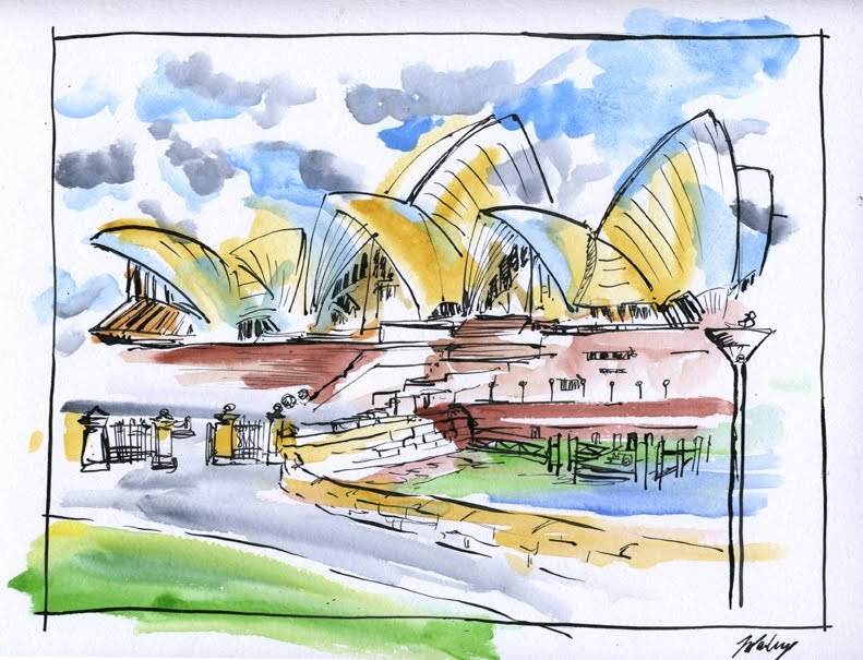 Urban Sketchers Australia: Sunset over Sydney