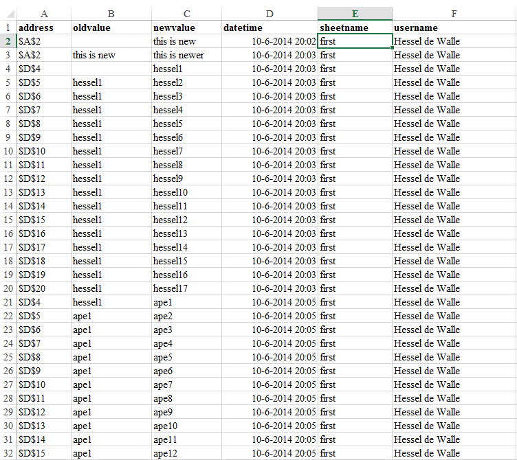Excel: Keeping Track Of Changes in Your Data Using VBA