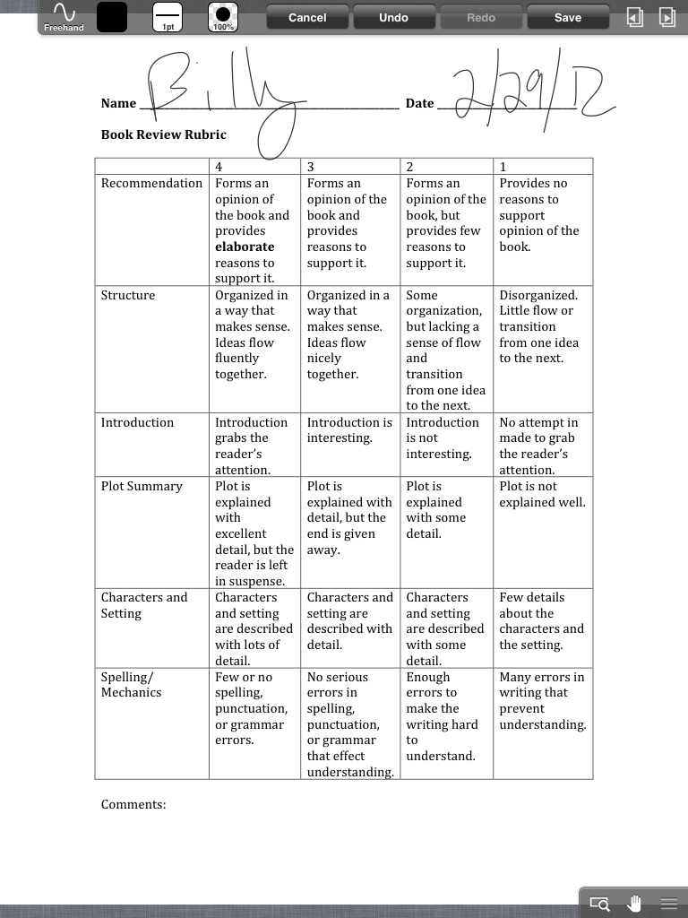 blog.mrcasal.com: Digital Record Keeping & Portfolio Building - Rubrics