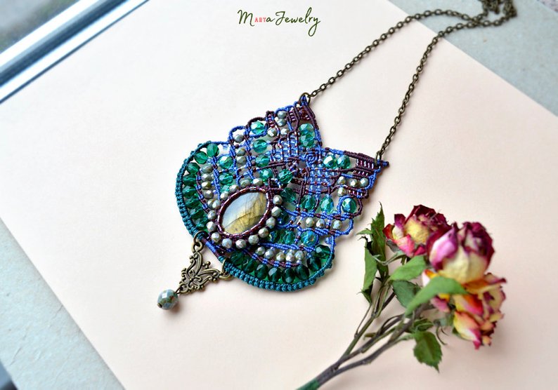 Gemstone Micro-Macrame Jewelry by MartaJewelry / The Beading Gem