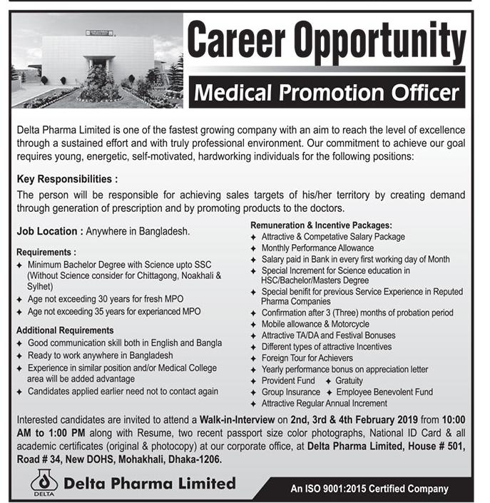 Delta Pharma Job Circular 2019