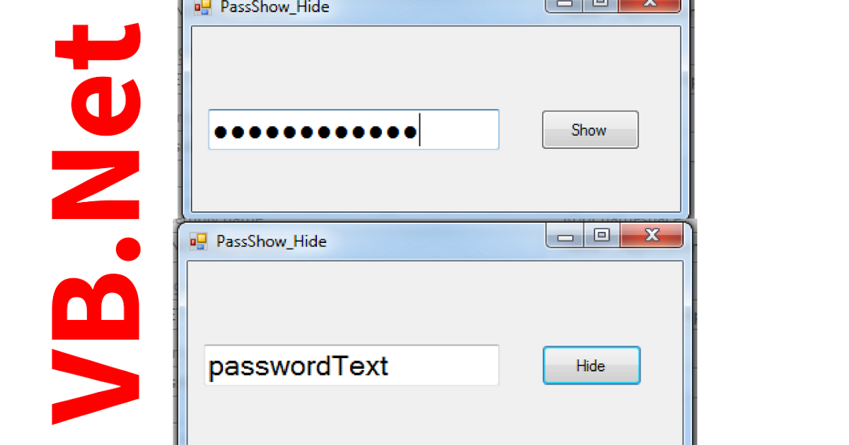 Vbnet Hide And Show Password Text Bahasa Pemrogaman