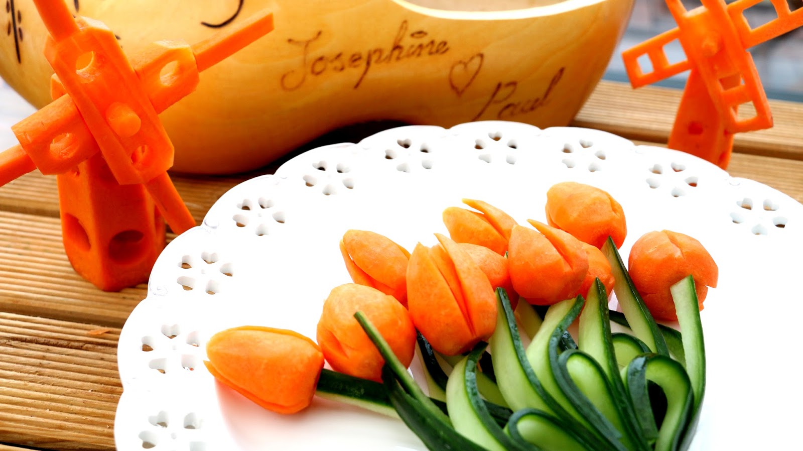 Josephine's Recipes: How To Make Carrot Tulips Flower & Windmills ...