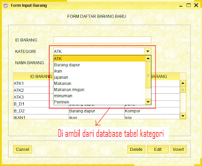Form Input Barang Aplikasi Minimarket Java - MySQL | Panca Blogspot