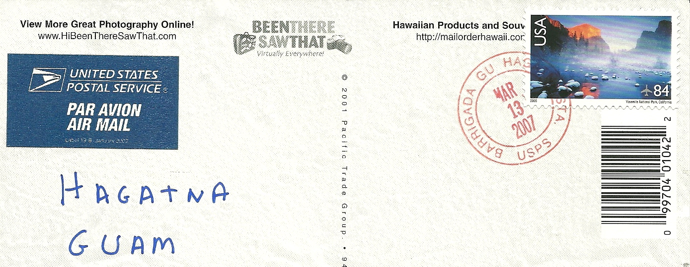 Postcards A world Travelogue: Guam, Iwo Jima and Saipan.