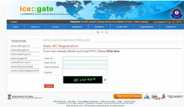 Advisory for Simplified Auto Registration at ICEGATE
