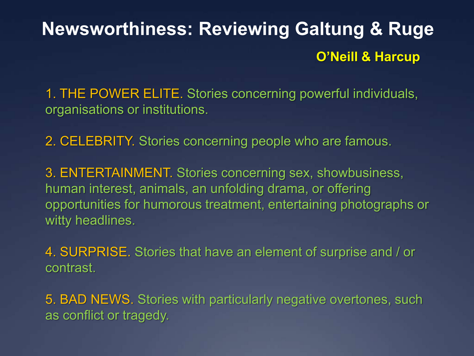 Miranda's Blog: Lecture 9 - News Values