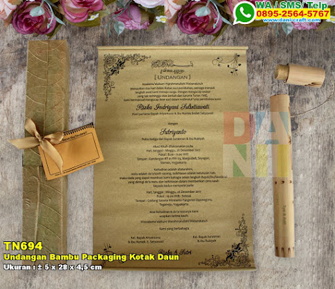 Undangan Bambu Packaging Kotak Daun | Souvenir Pernikahan