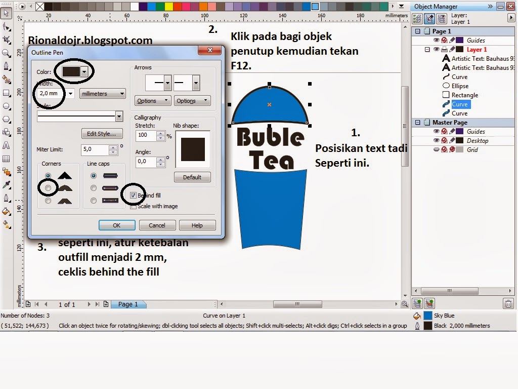 Corel Draw Tutorial Membuat desain logo minuman cup