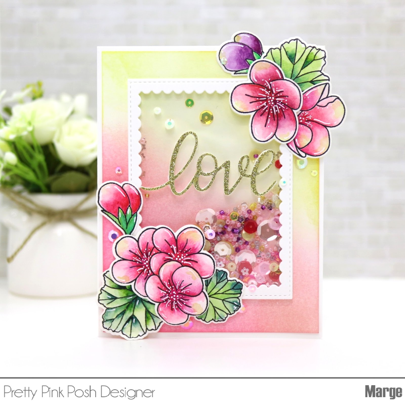 Marge Crafts: [Pretty Pink Posh] Geranium cards
