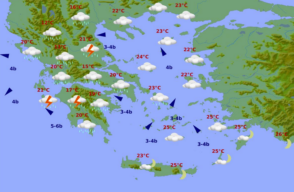 ΓΕΝΙΚΗ ΠΡΟΓΝΩΣΗ ΚΑΙΡΟΥ ΕΛΛΑΔΑΣ 3 ΕΩΣ 7 ΗΜΕΡΩΝ ΠΟΥ ΕΚΔΟΘΗΚΕ ΤΗΝ ΤΡΙΤΗ 06 ...