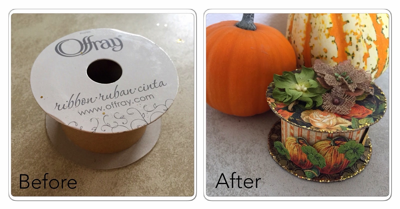 Paperiah: Upcycled Halloween ribbon spool
