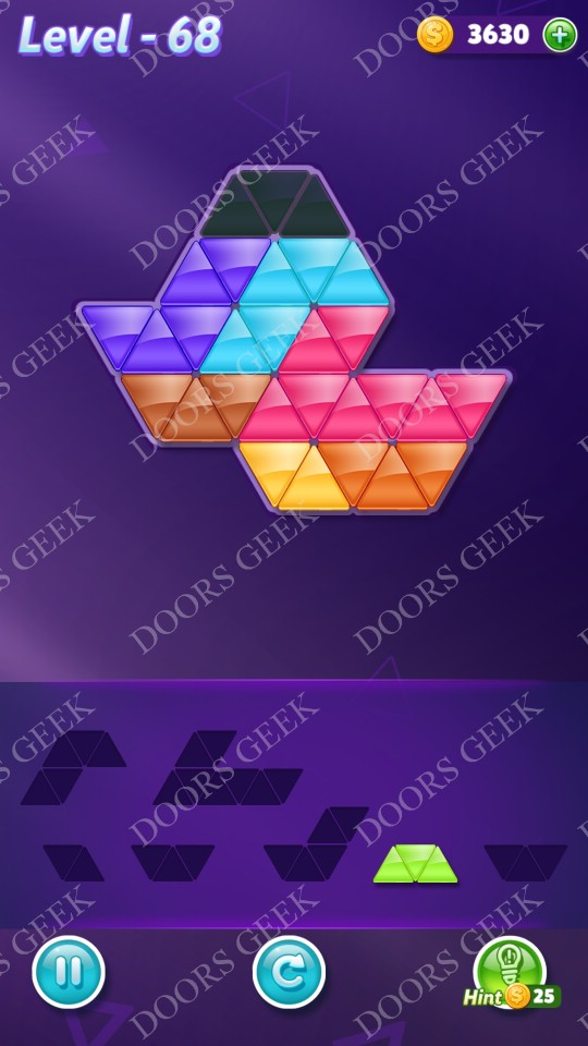 Block! Triangle Puzzle Advanced Level 68 Solution ~ Doors Geek