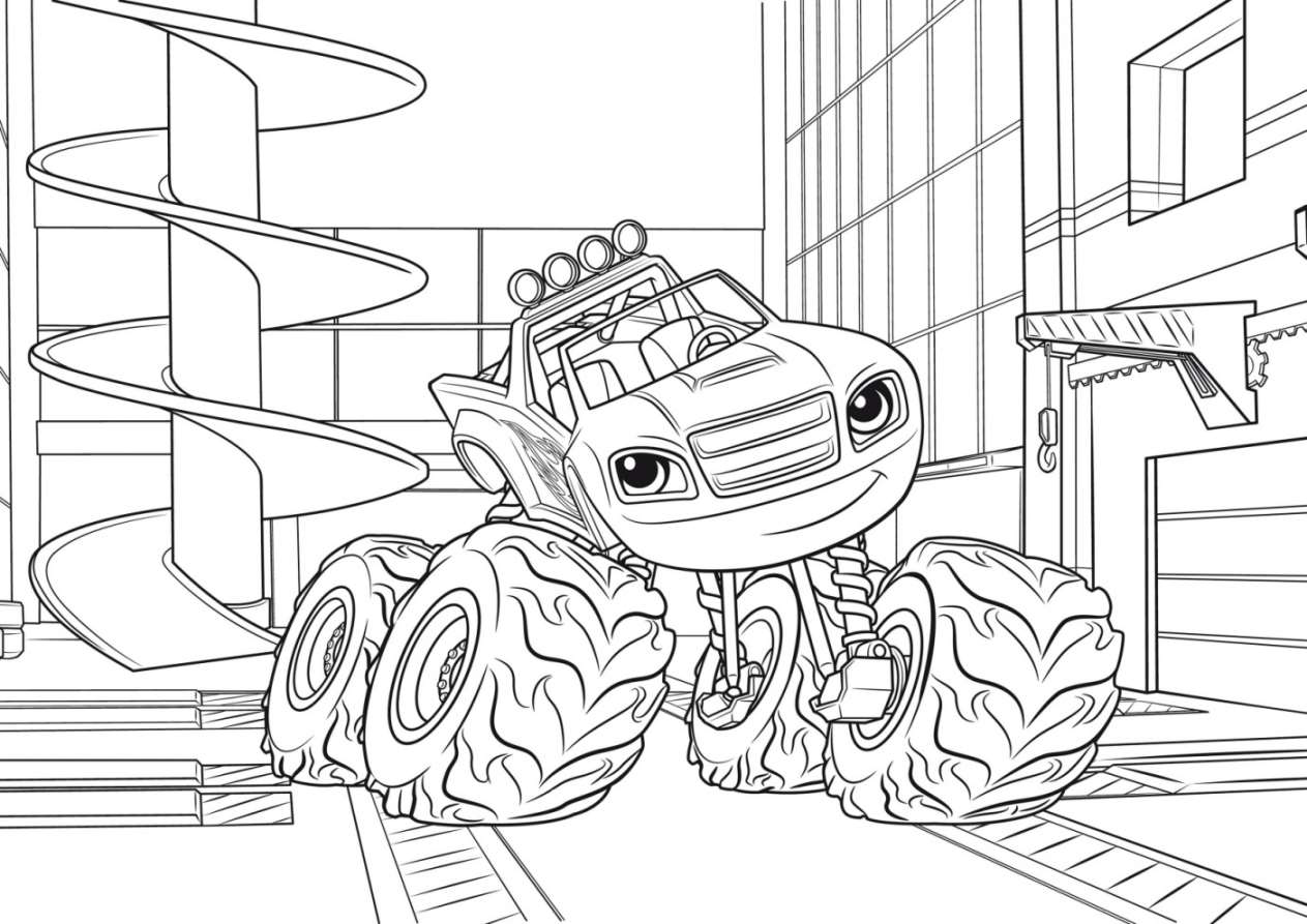 Blaze Race To The Top Of The World | Disegni da Colorare