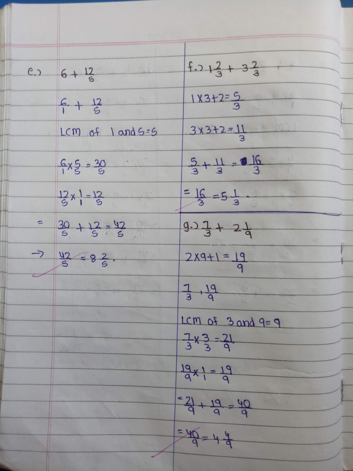 Math ch-Fractions notebook work