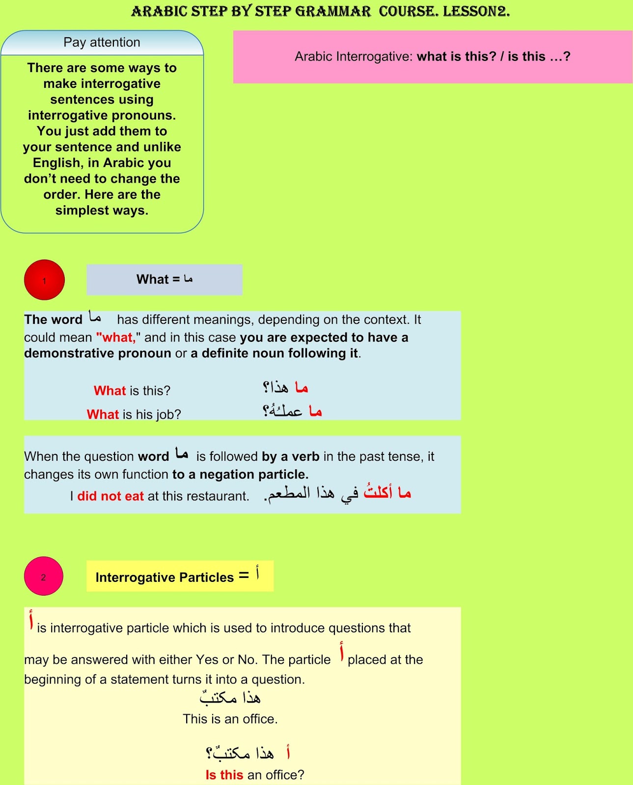 learn different languages with tips: Arabic step by step grammar course ...