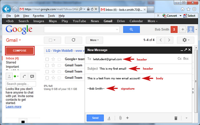 INFORMATICA : Partes de un Correo Electronico