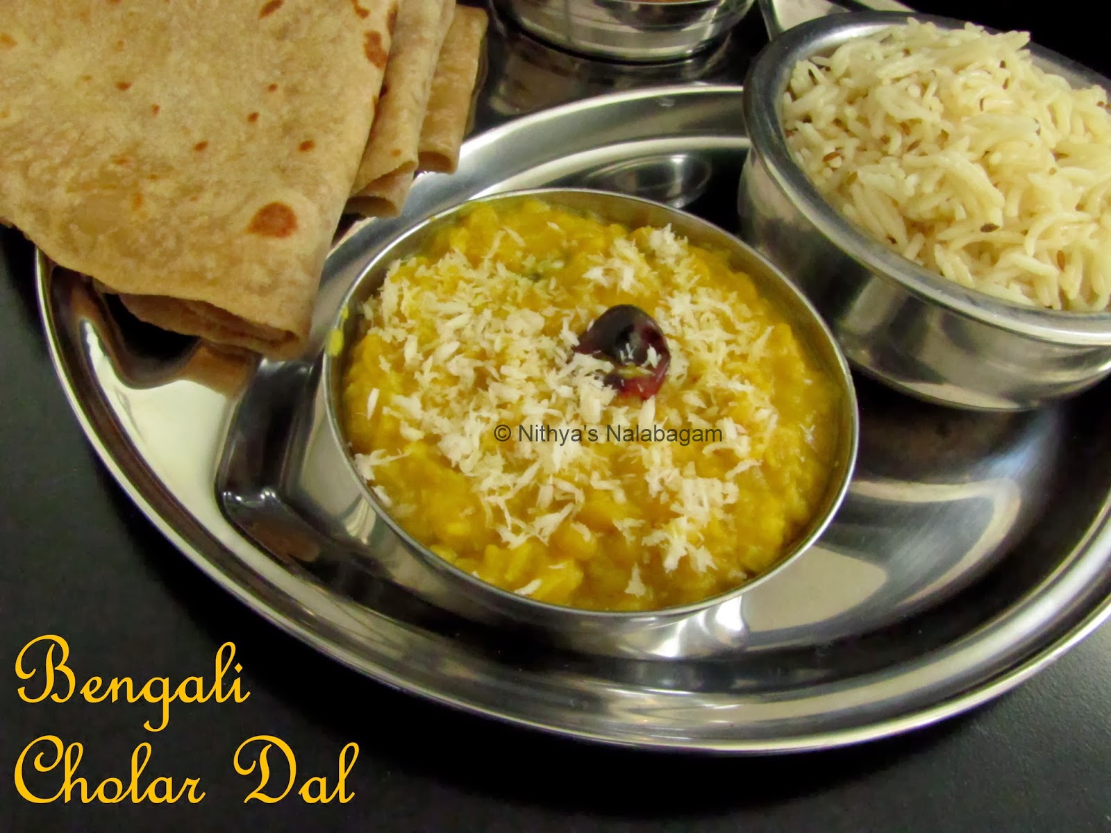 Bengali Cholar Dal | step wise pictures |Nithya's Nalabagam
