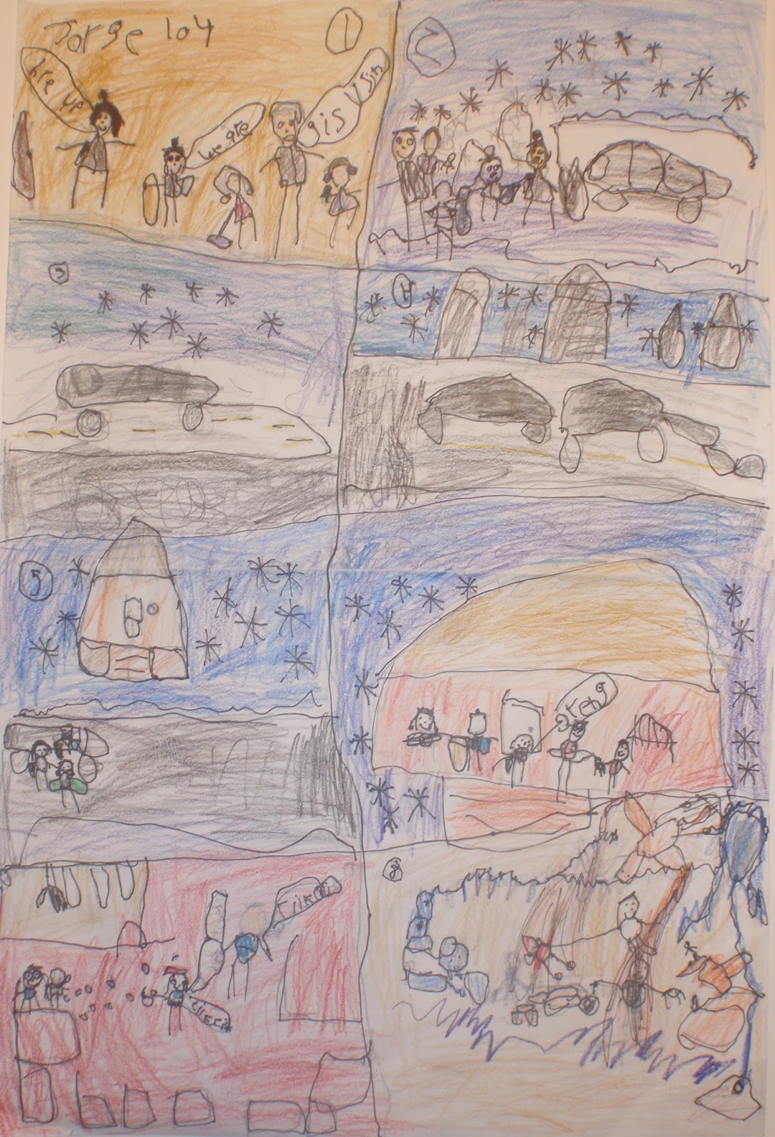 Burr Elementary Art: 1st Grade 8-Panel Comics