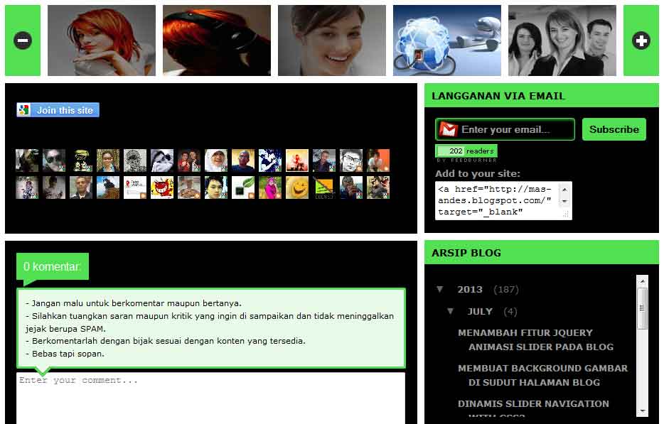 Cara Membuat Widget Follower Blog Tampil di Postingan | Blog Mas Andes