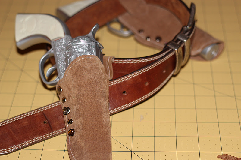 Glimmer And Grit: Thrift Store Suede Vest = Toy Gun Holster