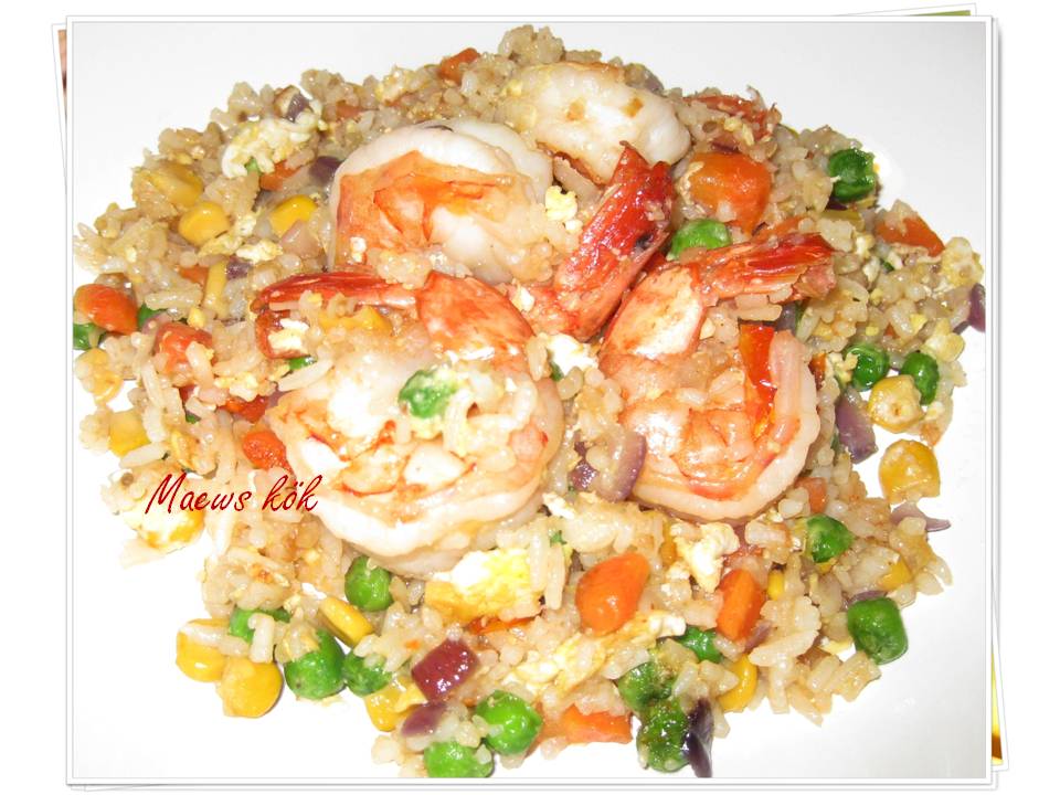 maews kök: Stekt ris med räkor