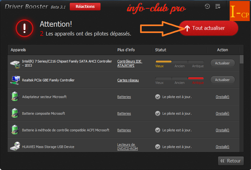 Mise à jour gratuit de tous les drivers d'un seul coup !!! « info-club pro
