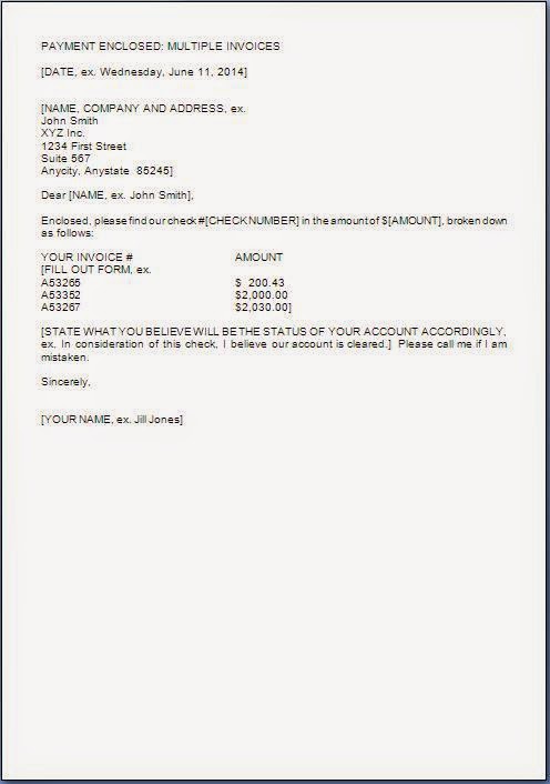 Payment Letter Format Against Invoice