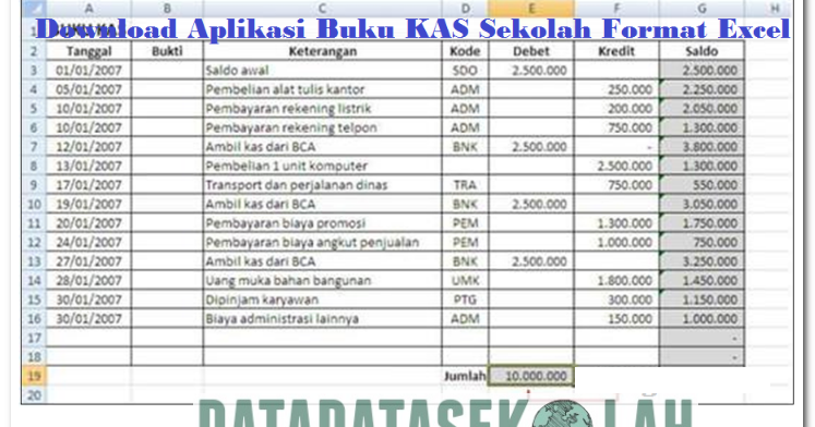 Download Aplikasi Buku KAS Sekolah Format Excel New Update 2016/2017 | Data Sekolah
