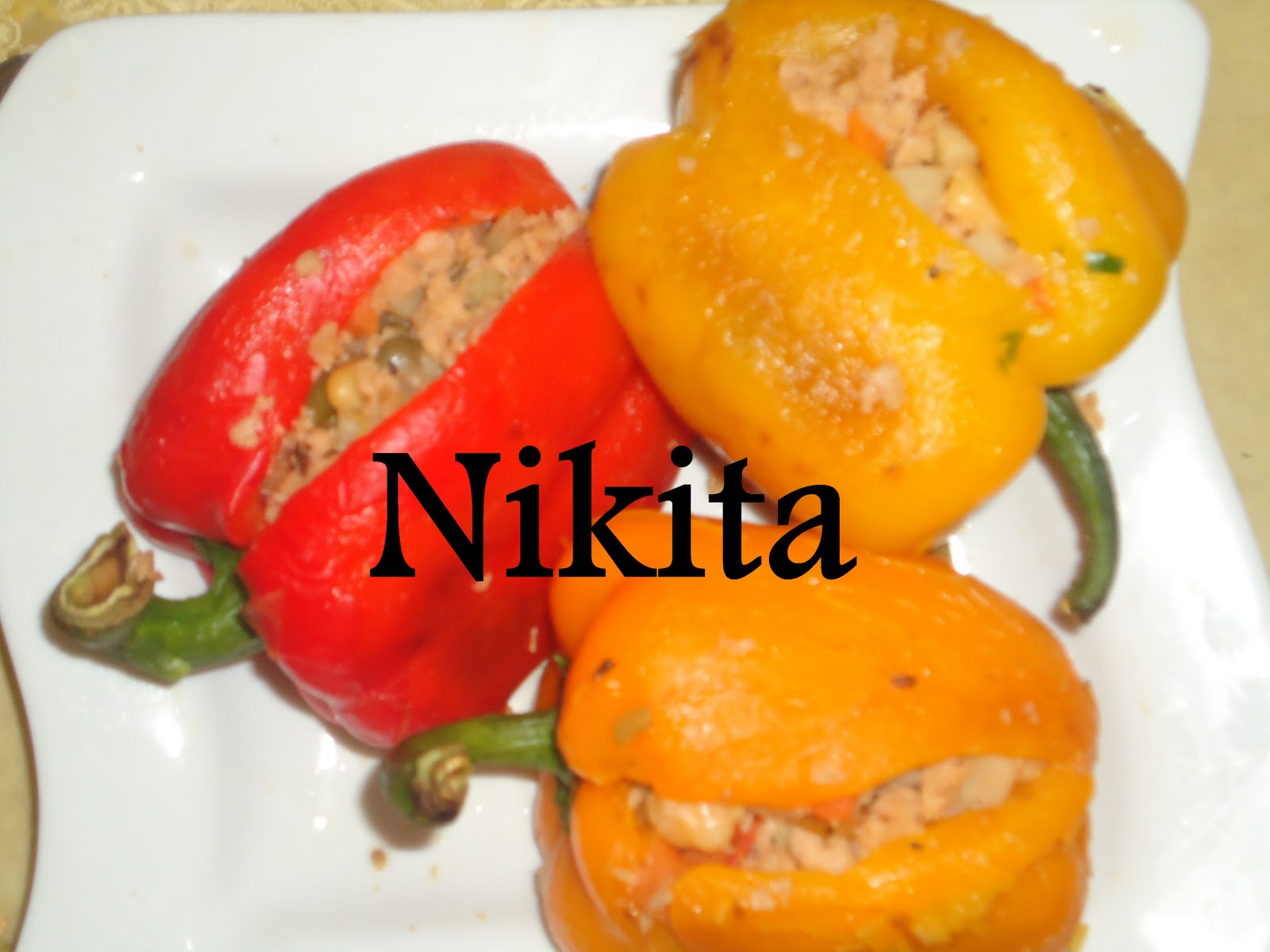 Chile morrón relleno ~ Tamalito Pisque