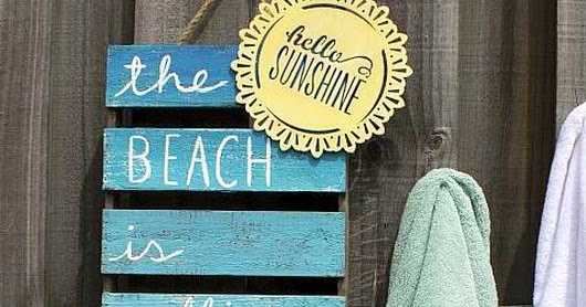 DIY Beach Sign Ideas from Michaels with Wave Patterns