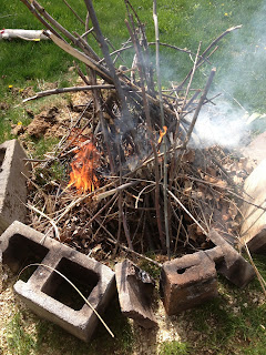 Nearly Handmade: Yard Work: Burning Tree Stumps