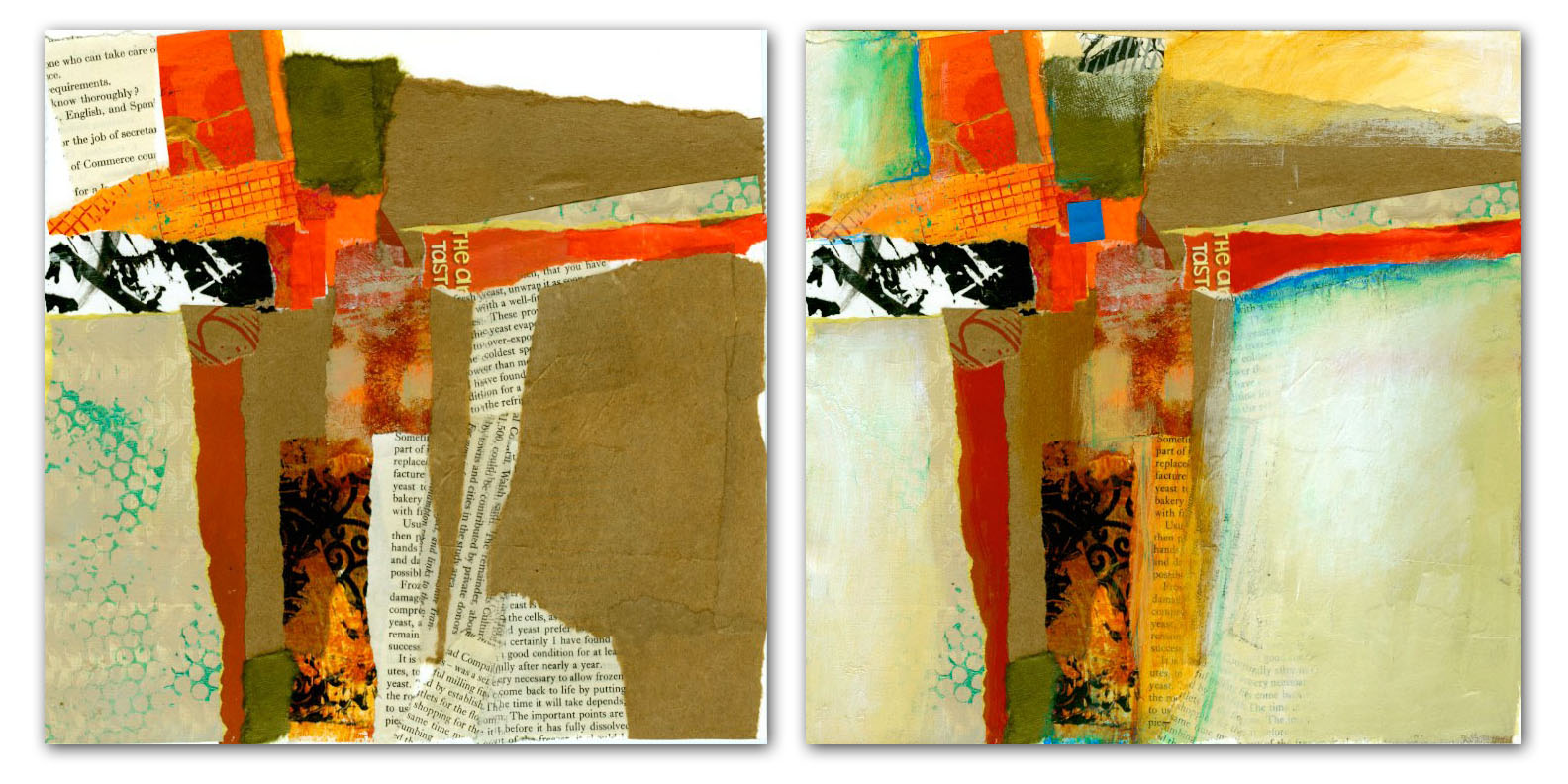 collage journeys by Jane Davies: Compositional Studies - Cruciform Series