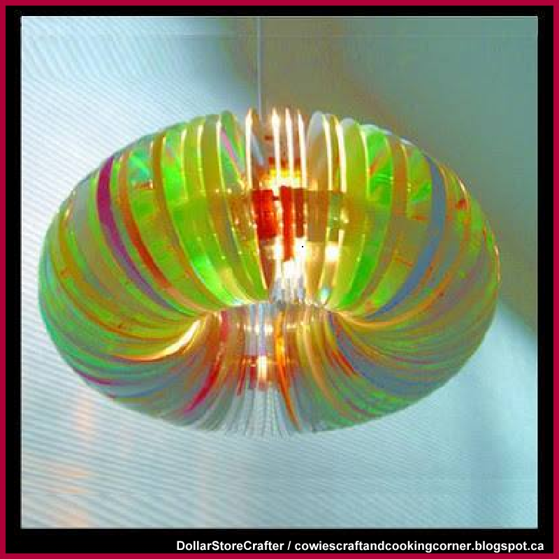 Dollar Store Crafter: Turn Old CD's Cases Into This Cute CD Light Fixture