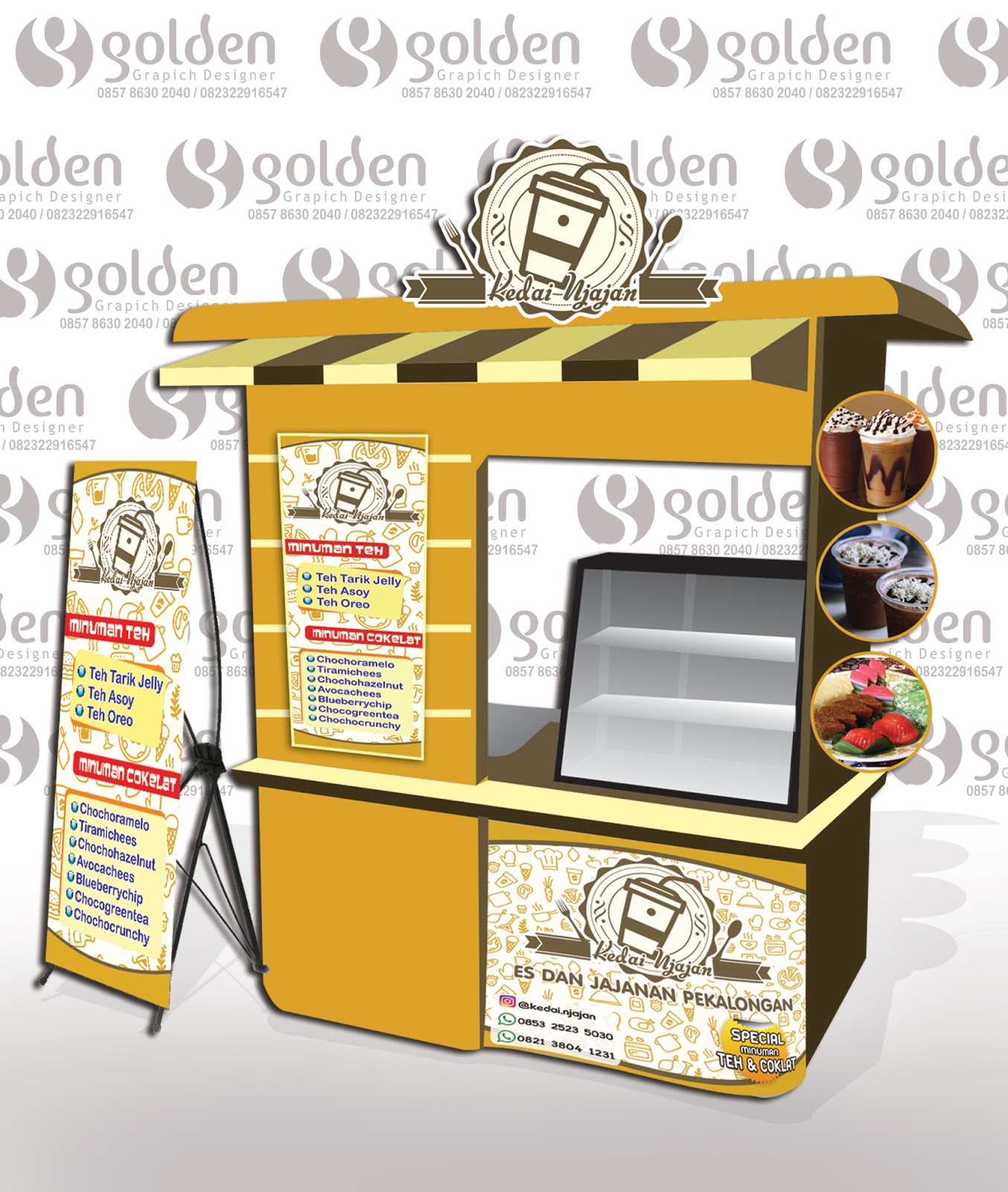 DESAIN BANNER & GEROBAK KEDAI NJAJAN ~ GOLDEN