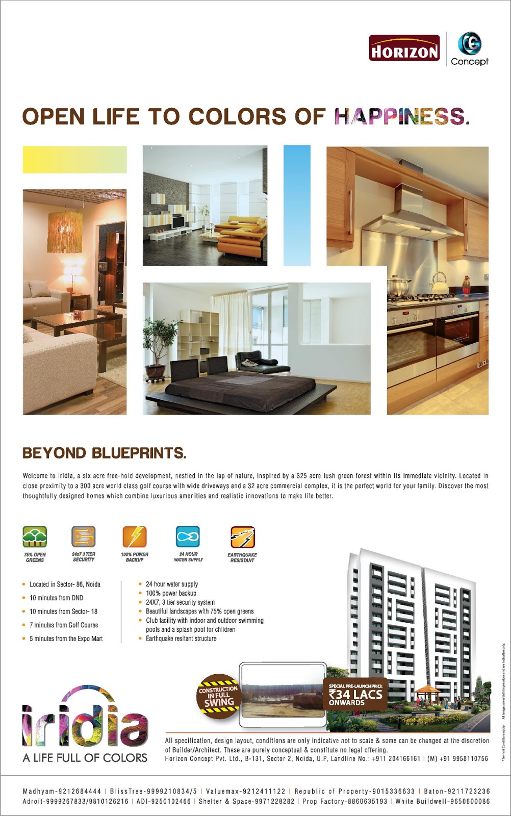 Iridia Noida "Bringing Colors To Life": Irdia Noida TOI Ad