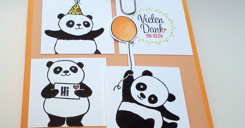 Eri's Kreativwerkstatt: Danke-Karte mit den "Party Pandas"