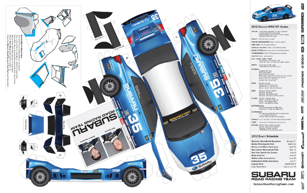 SP. Papel Modelismo: PaperCraft - Subaru Impreza Wrx Sti Sedan