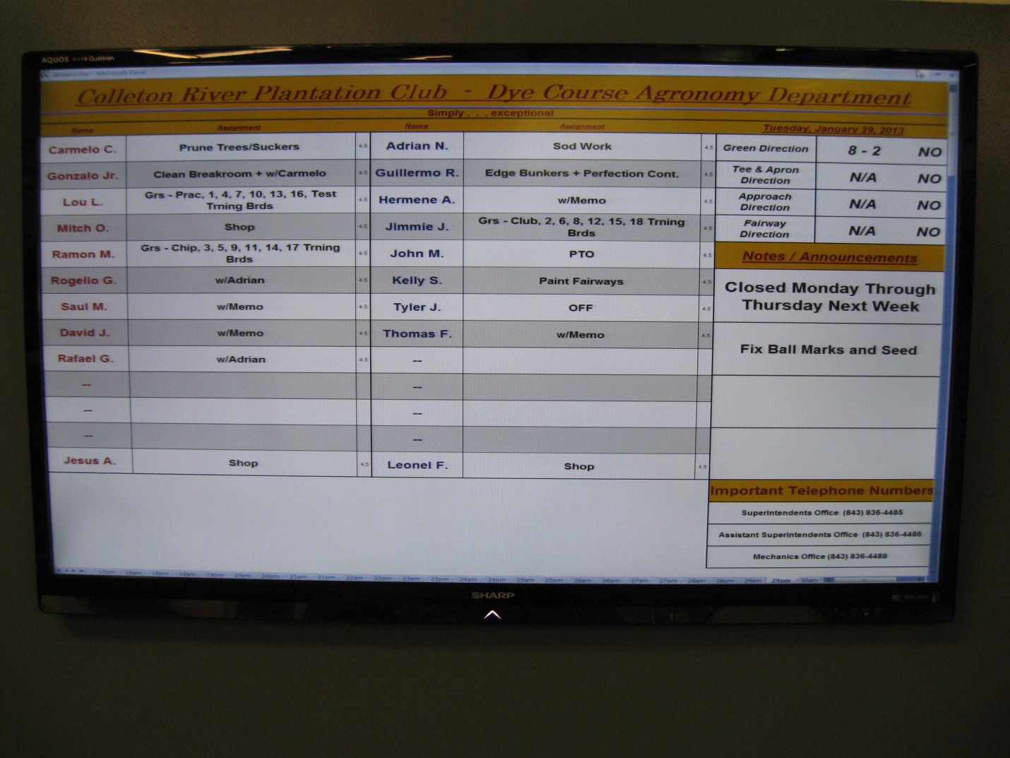 Colleton River Club Golf & Agronomy: January 2013