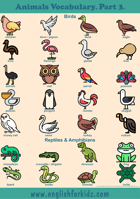 Printable Worksheets to Learn Animals Vocabulary