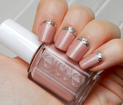 Pink with Glitter Reverse French Nails of the Day. | Miss Natty's ...
