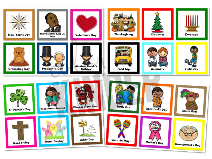 Holiday Special Days Calendar Cards Color Me Kinder Holiday Special Days Calendar Cards Color Me Kinder
