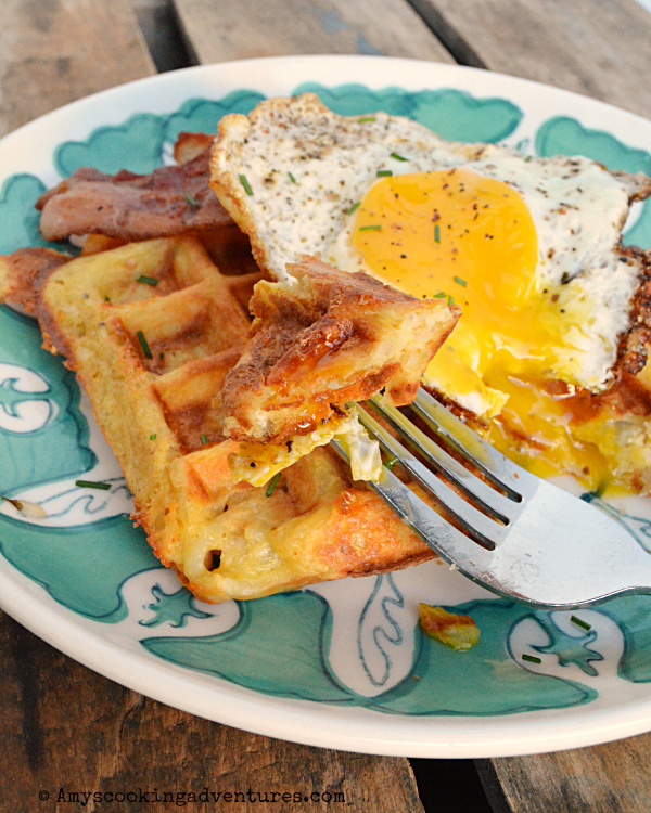Hash Brown Waffles with Bacon & Eggs #BrunchWeek