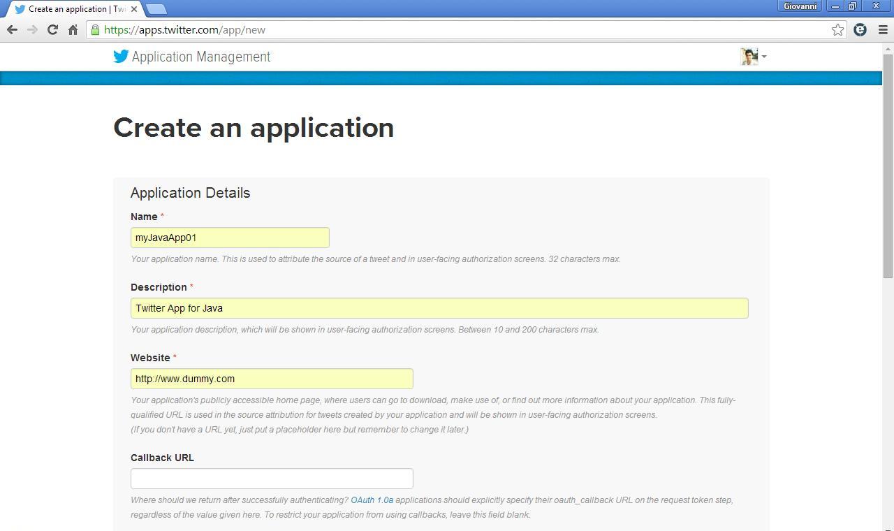 Java & Twitter: English