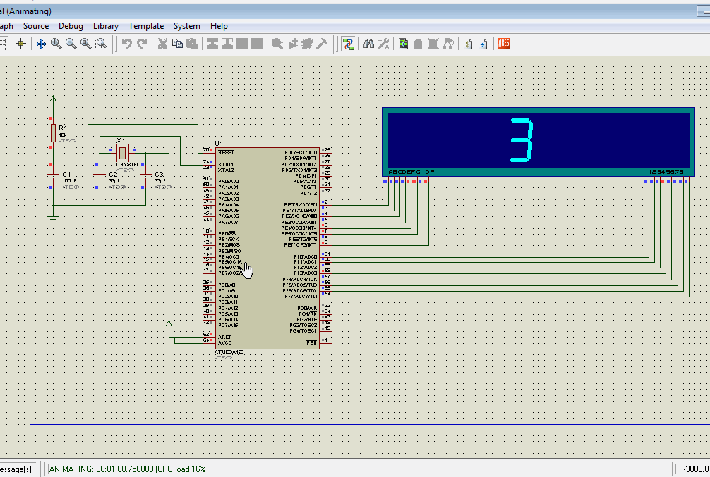 Simulasi LED 7-Segmen dan ATMega128 Menggunakan Codevision AVR dan ISIS Proteus - Diyan Doyan