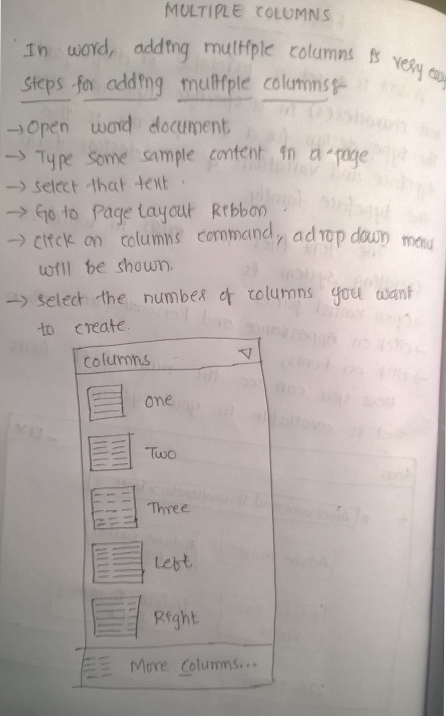 MULTIPLE COLUMNS IN WORD - RAMESH'S BLOG